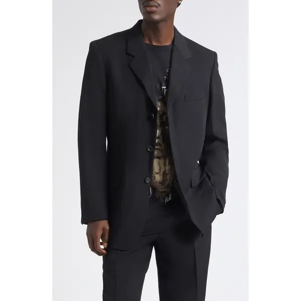 Yohji Yamamoto Gabardine Single Breasted Sport Coat - Black
