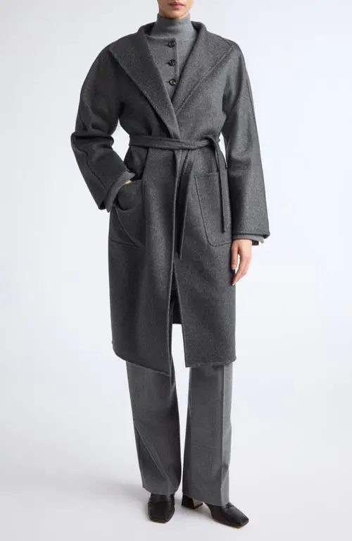 Max Mara Lilia Cashmere Wrap Coat - Dark Grey
