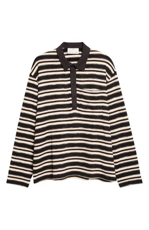 SONG FOR THE MUTE Striped Long Sleeve Polo