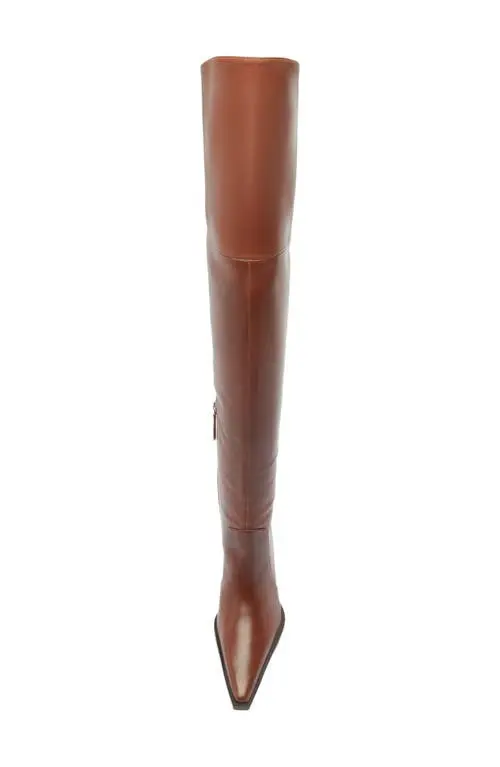 Schutz Raffaela Over The Knee Leather Boot - Warm Toffee