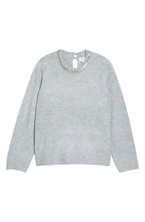 CECE DUPRAZ Embellished Neckline Pullover Sweater