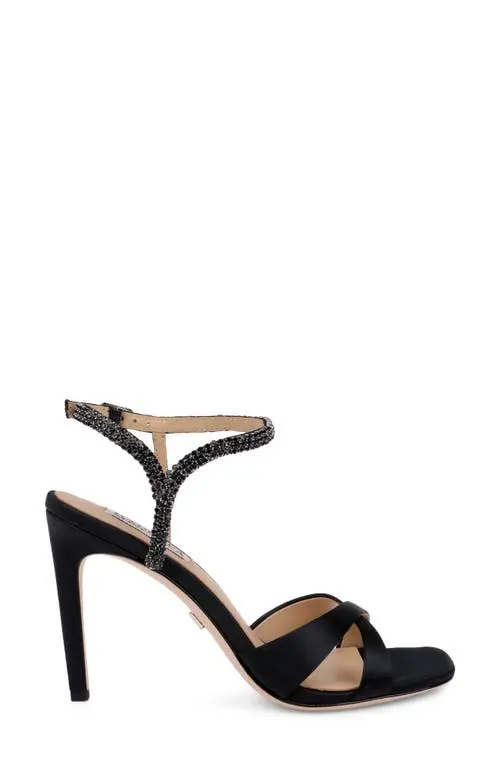 Badgley Mischka Reagan Ankle Strap Sandal - Blacksatin