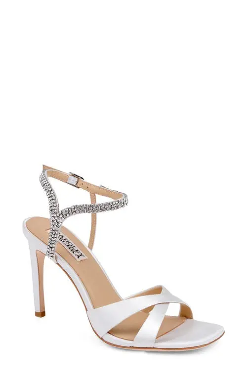 Badgley Mischka Reagan Ankle Strap Sandal - Whitesatin