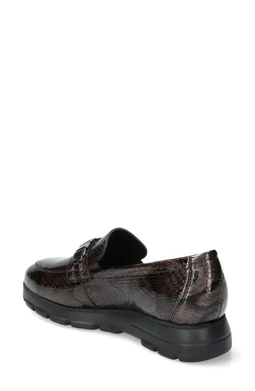 Mephisto Carlyne Leather Loafer With Embossed Detail - Bronze B3317
