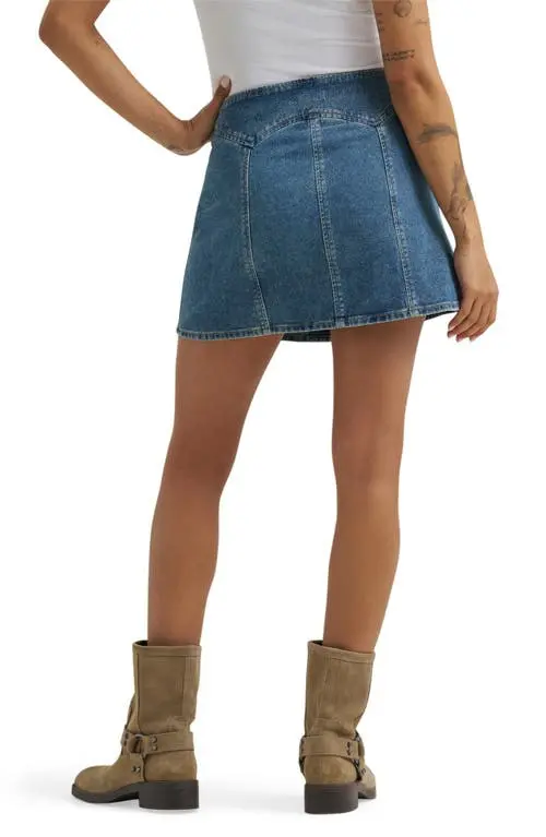 Wrangler Paneled Cotton Denim Miniskirt