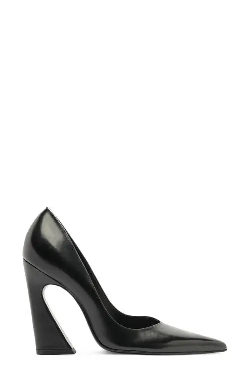 Schutz Lexi Pointed Toe Block Heel Leather Pump