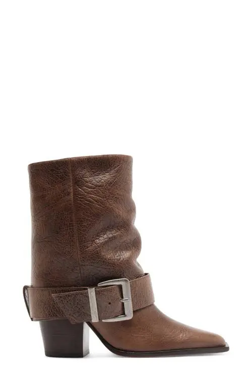 Schutz Parker Leather Boot - Desert Brown
