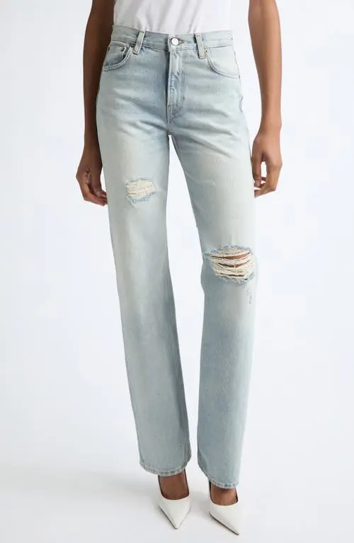 HAIKURE Star Ripped High Waist Wide Leg Jeans - Marfa Blue