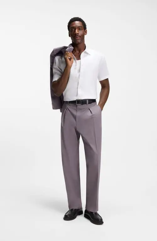 BOSS Short Sleeve Linen Blend Stretch Shirt