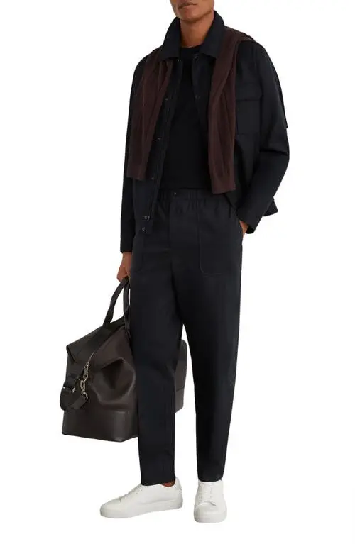 REISS Snap Utility Pants - Navy