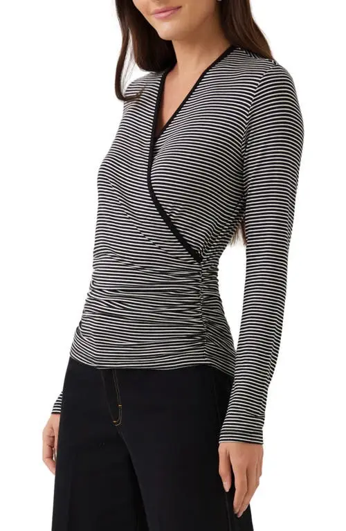 Karen Kane Side Shirred Long Sleeve Surplice Top