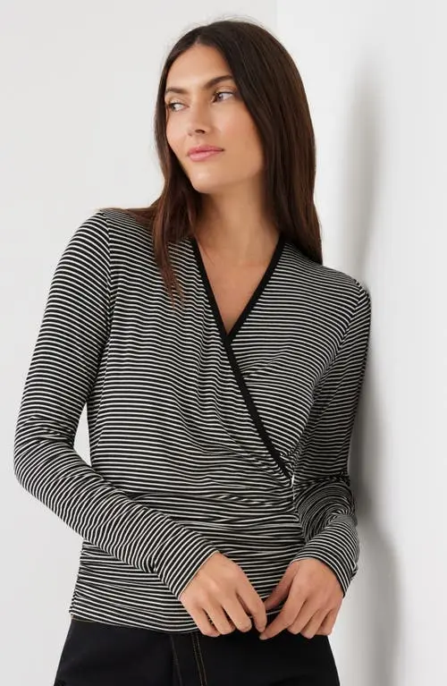 Karen Kane Side Shirred Long Sleeve Surplice Top