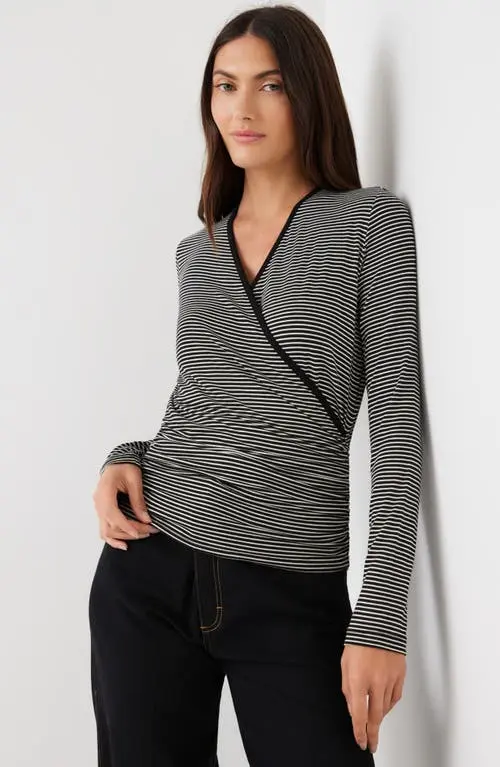 Karen Kane Side Shirred Long Sleeve Surplice Top