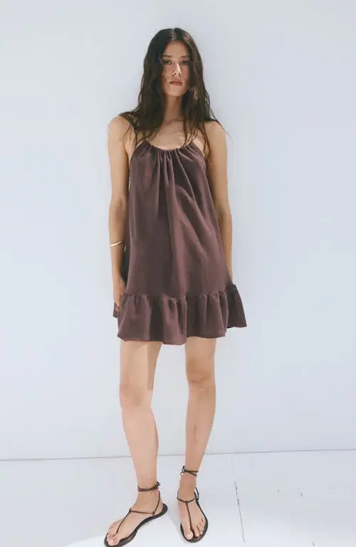 Mango Gathered Halter Neck Mini Dress