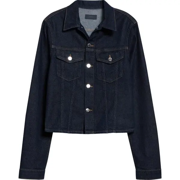 HAIKURE Cherry Cropped Denim Jacket - Normal Wash
