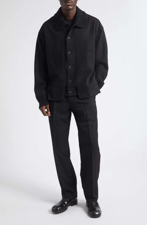 Yohji Yamamoto Gabardine Double Pleated Wide Leg Pants