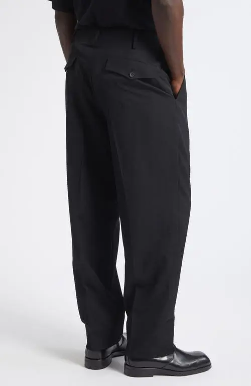 Yohji Yamamoto Gabardine Double Pleated Wide Leg Pants