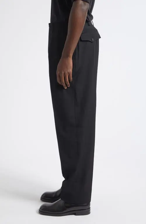 Yohji Yamamoto Gabardine Double Pleated Wide Leg Pants