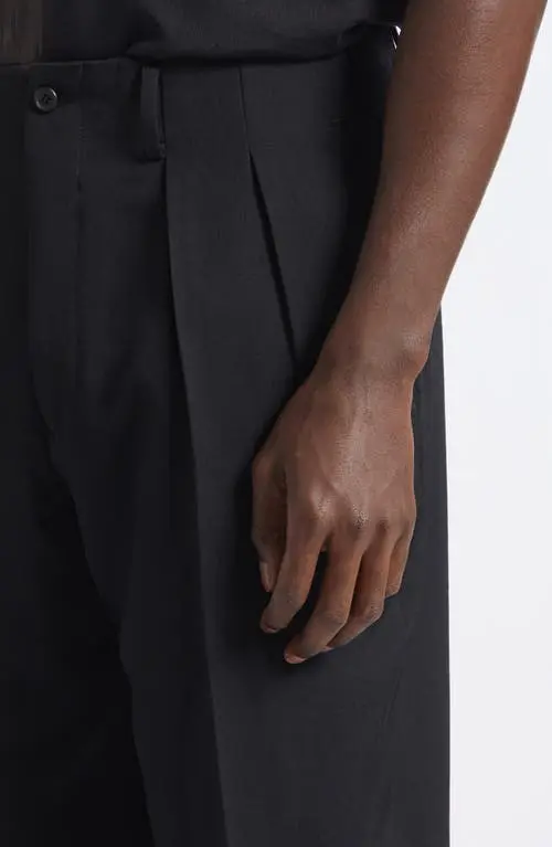 Yohji Yamamoto Gabardine Double Pleated Wide Leg Pants