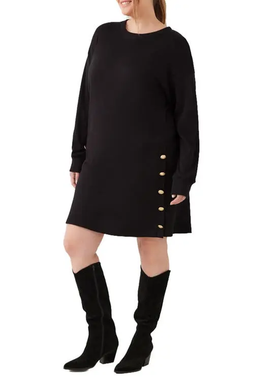 Karen Kane Crewneck Button Detail Shift Dress