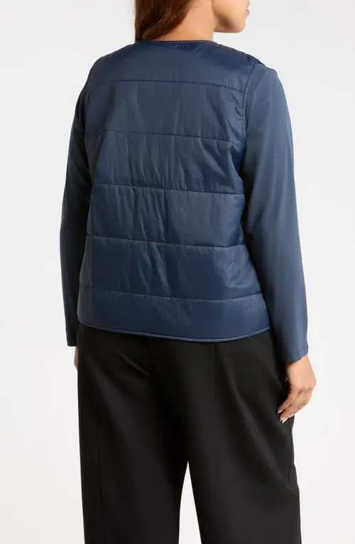 Eileen Fisher Round Neck Quilted Vest