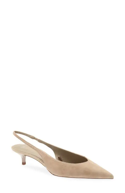 Mango Cande Pointed Toe Slingback Pump - Sand