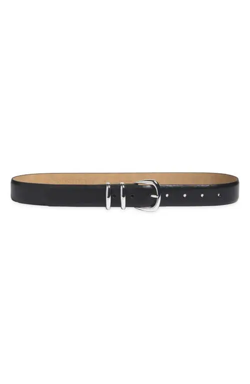 Nordstrom Angelique Leather Belt - Black- Silver