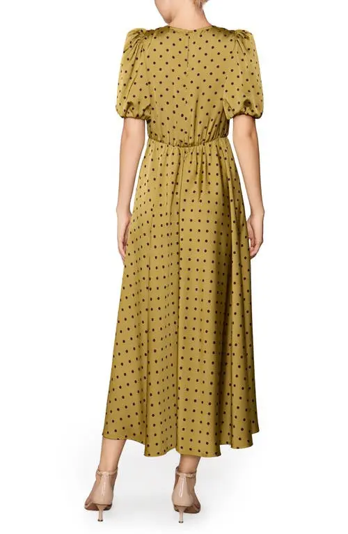 MELLODAY Polka Dot Satin Maxi Dress