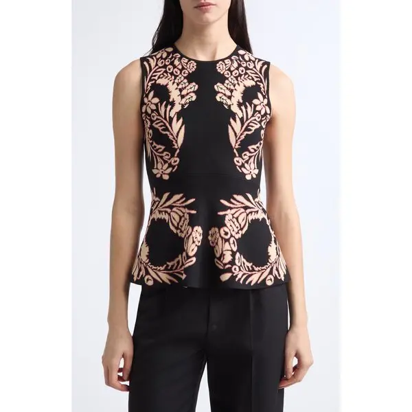 Ulla Johnson Nadira Jacquard Knit Peplum Top - Vesper
