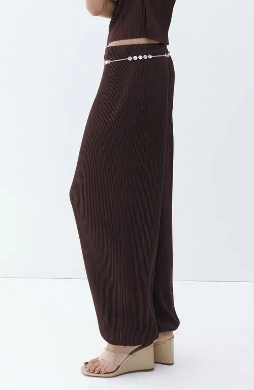 Mango Textured Baggy Pants