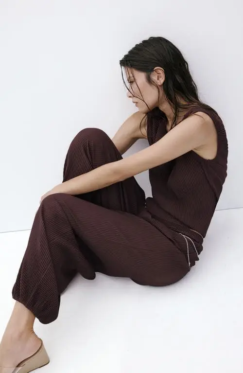 Mango Textured Baggy Pants