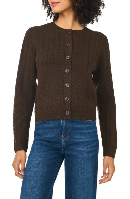 Vince Camuto Cable Knit Cardigan - Chocolate
