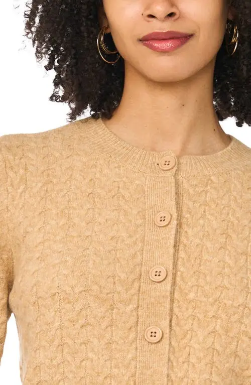 Vince Camuto Cable Knit Cardigan - Latte Heather