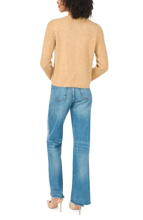 Vince Camuto Cable Knit Cardigan - Latte Heather