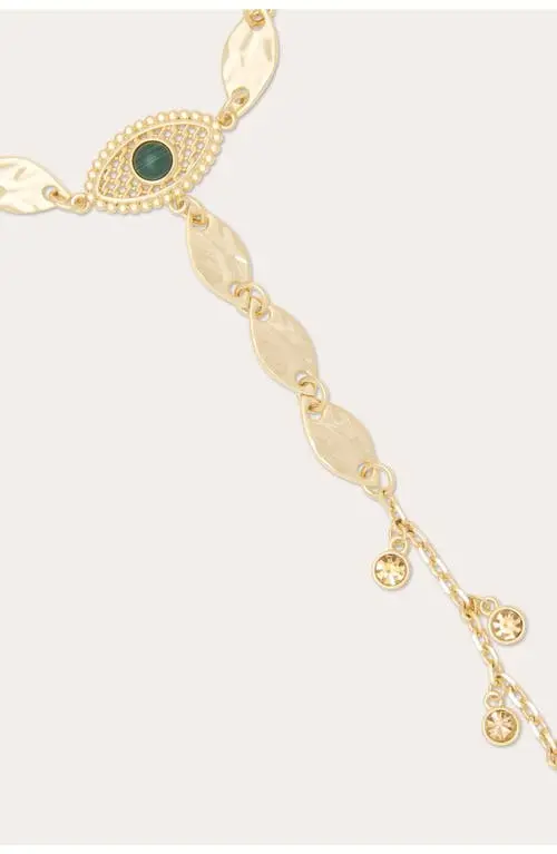 Ramy Brook Cleo Hand Chain With Malachite Eye Motif - Green Multi/gold