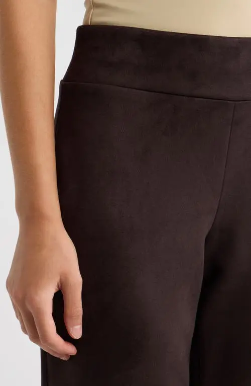 Anne Klein High Waist Wide Leg Faux Suede Pants