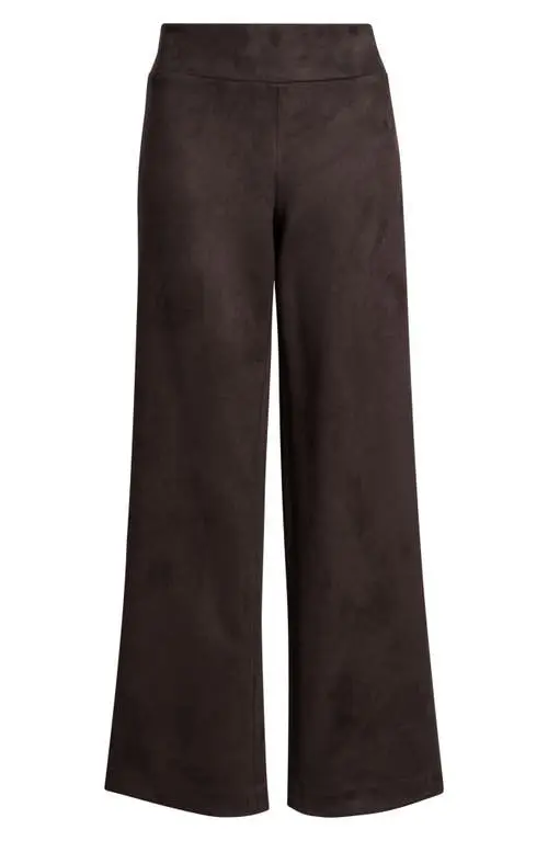 Anne Klein High Waist Wide Leg Faux Suede Pants
