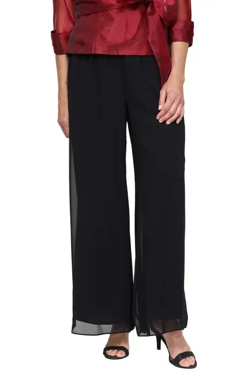 Alex Evenings Wide Leg Chiffon Pants