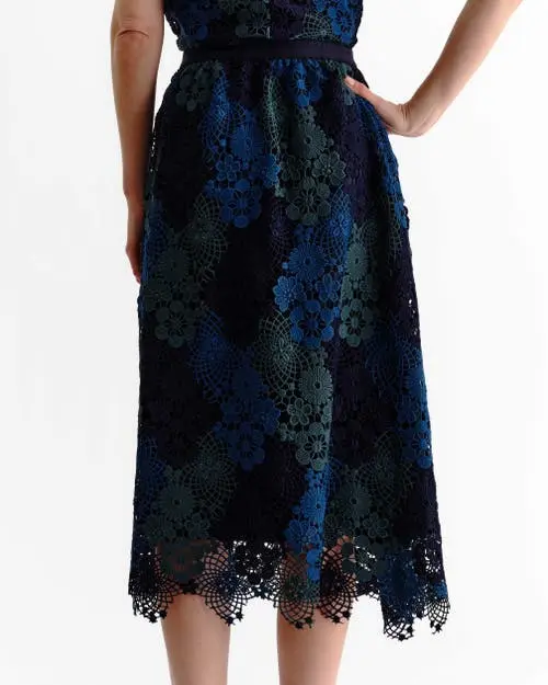 CARTOLINA Catherine Ombre Lace Midi Skirt