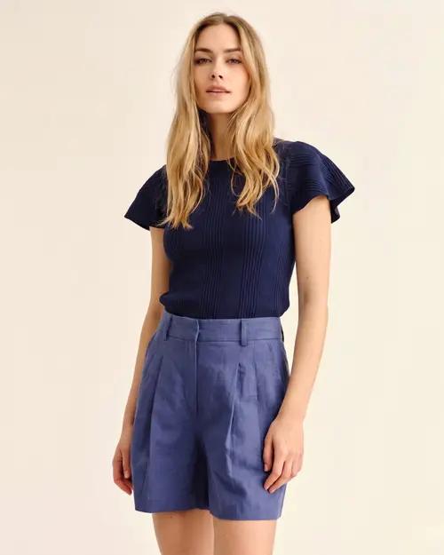 CARTOLINA Sonia Knit Top - Midnight Blue