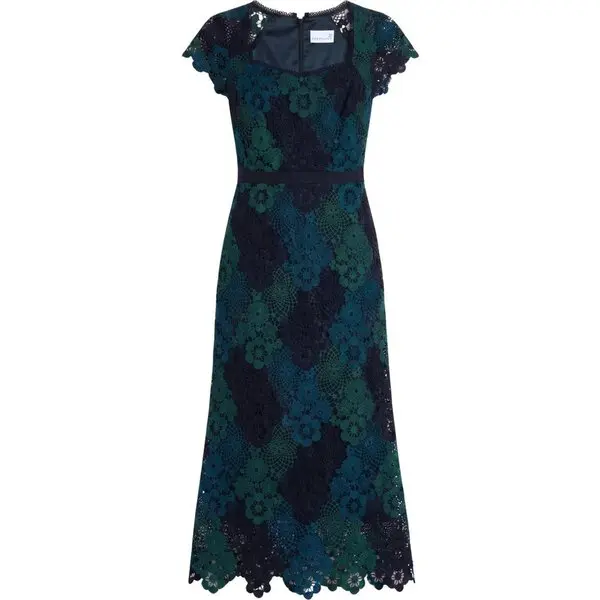 CARTOLINA Waverly Ombre Lace Midi Dress