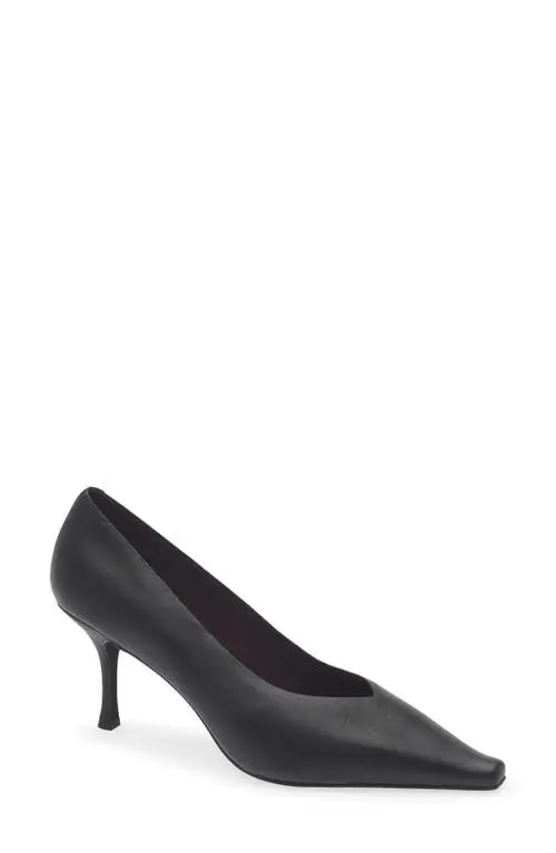 Jeffrey Campbell Campaign Leather Pointed Toe Pump - Black