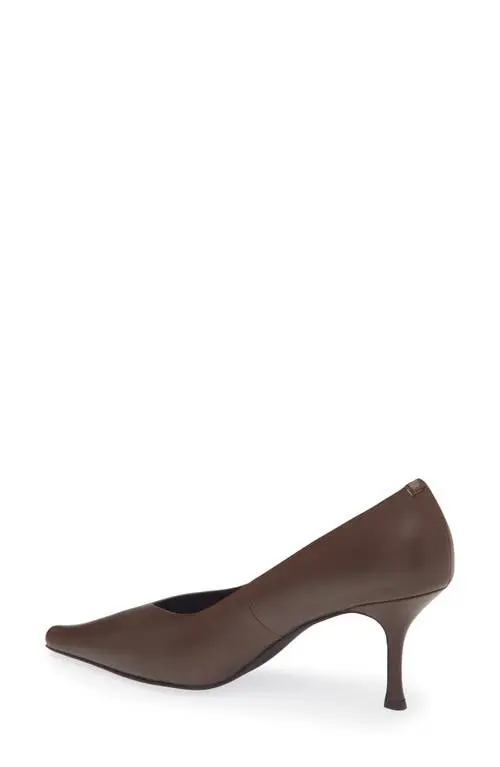 Jeffrey Campbell Campaign Leather Pointed Toe Pump - Espresso