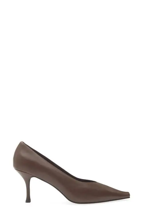 Jeffrey Campbell Campaign Leather Pointed Toe Pump - Espresso