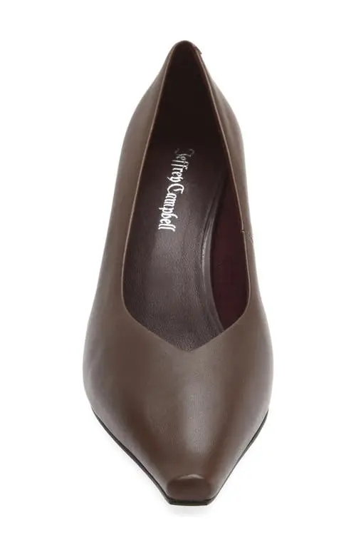 Jeffrey Campbell Campaign Leather Pointed Toe Pump - Espresso