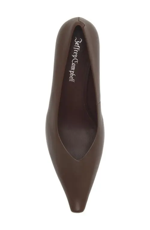 Jeffrey Campbell Campaign Leather Pointed Toe Pump - Espresso
