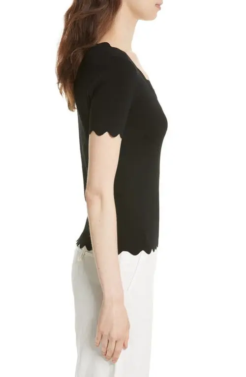 MILLY Scallop Top