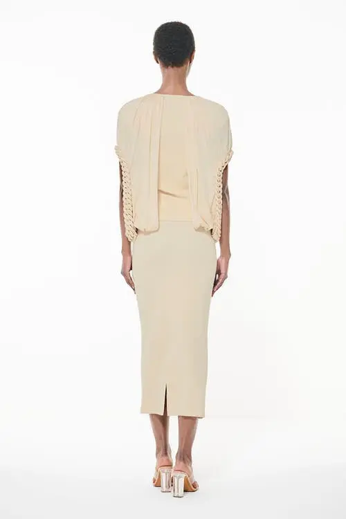 LEEM Knit Covered Chain Detail Top - Natural