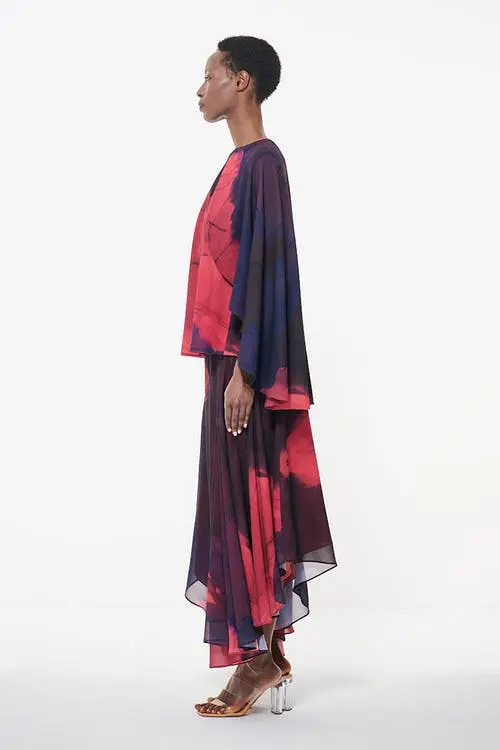 LEEM Paneled Printed Skirt