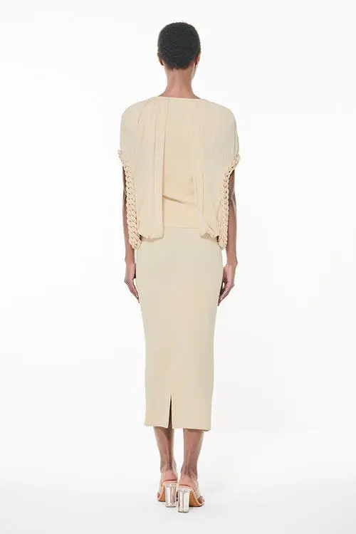 LEEM Knit Pencil Skirt - Natural